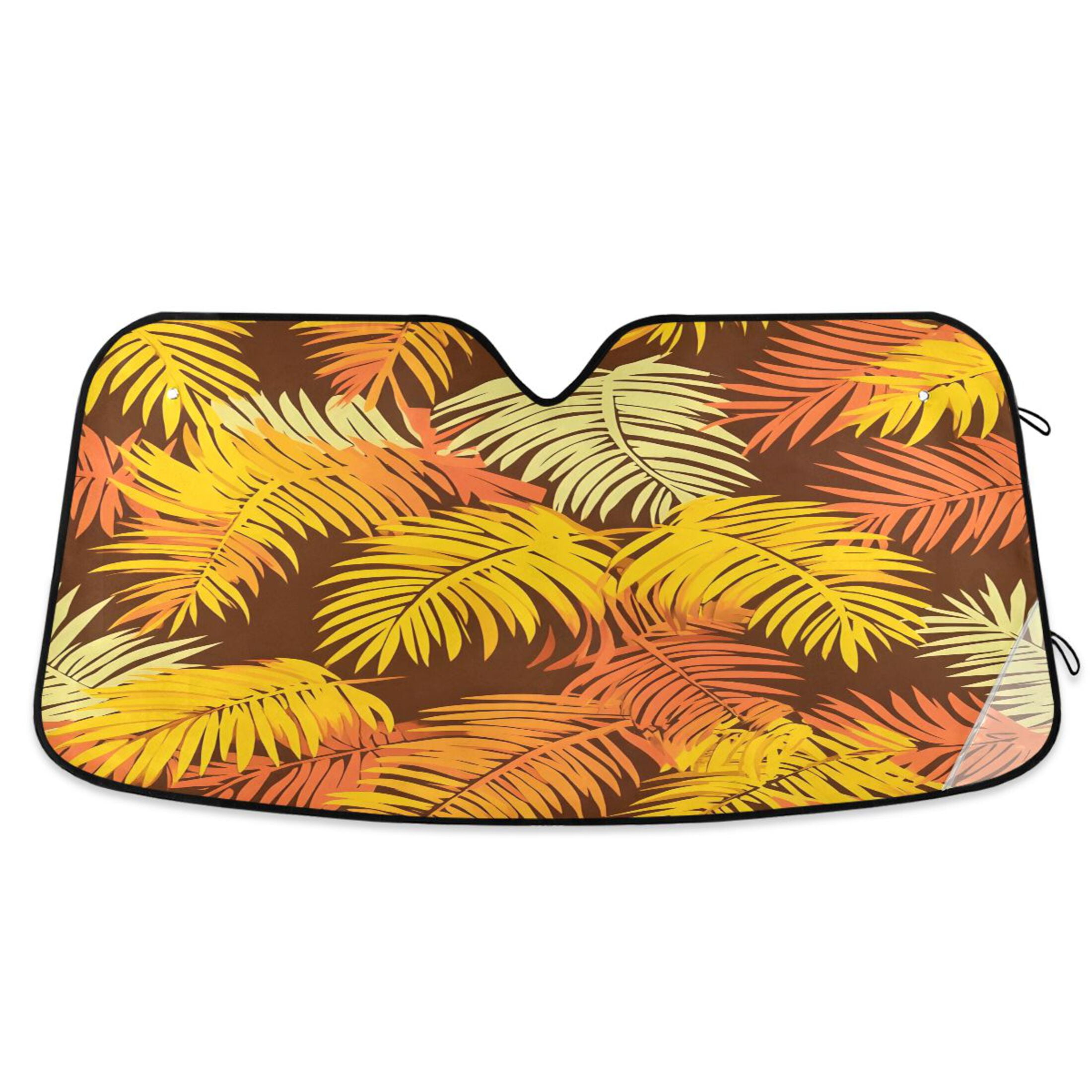 ALAZA Retro Tropical Palm Tree Windshield Sun Shade Car Foldable Sun ...