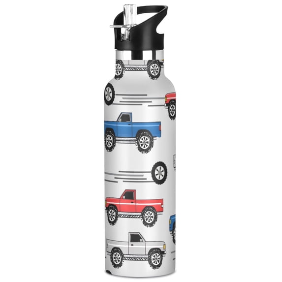 ALAZA Retro Trucks Vehicles Pattern Stainless Steel Water Bottle Vacuum ...