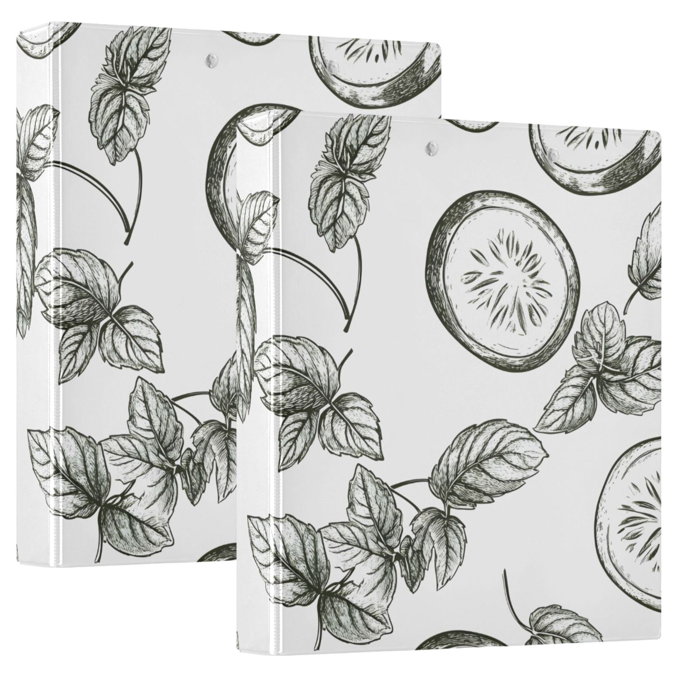 ALAZA Retro Vegetables Hardcover 3 Ring Binder 1.5" Round Rings ...