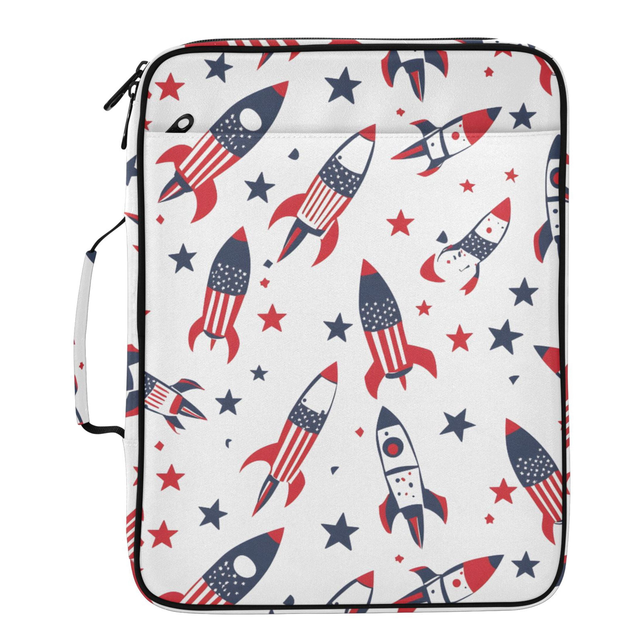 ALAZA Rocket American Flag Pattern Expanding Accordion File Folder 3 ...