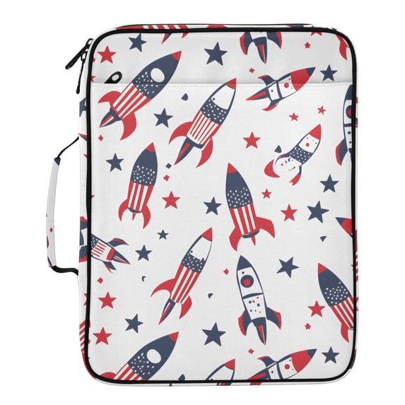 ALAZA Rocket American Flag Pattern Expanding Accordion File Folder 3 ...