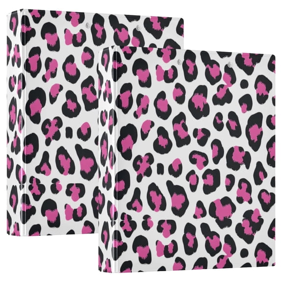 ALAZA Rose Red Leopard Hardcover 3 Ring Binder 1.5" D-Rings with ...