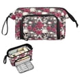 ALAZA Rose Skull Flowers Pencil Pouch Big Capacity Pencil Case Zipper ...