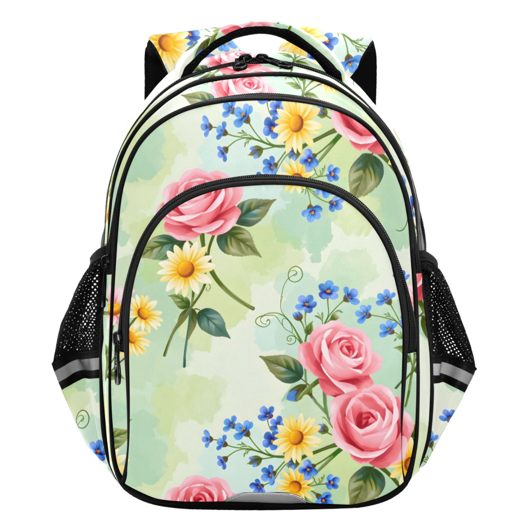 ALAZA Roses Daisy Flower School Backpack Elementary Bag Student Bookbag ...