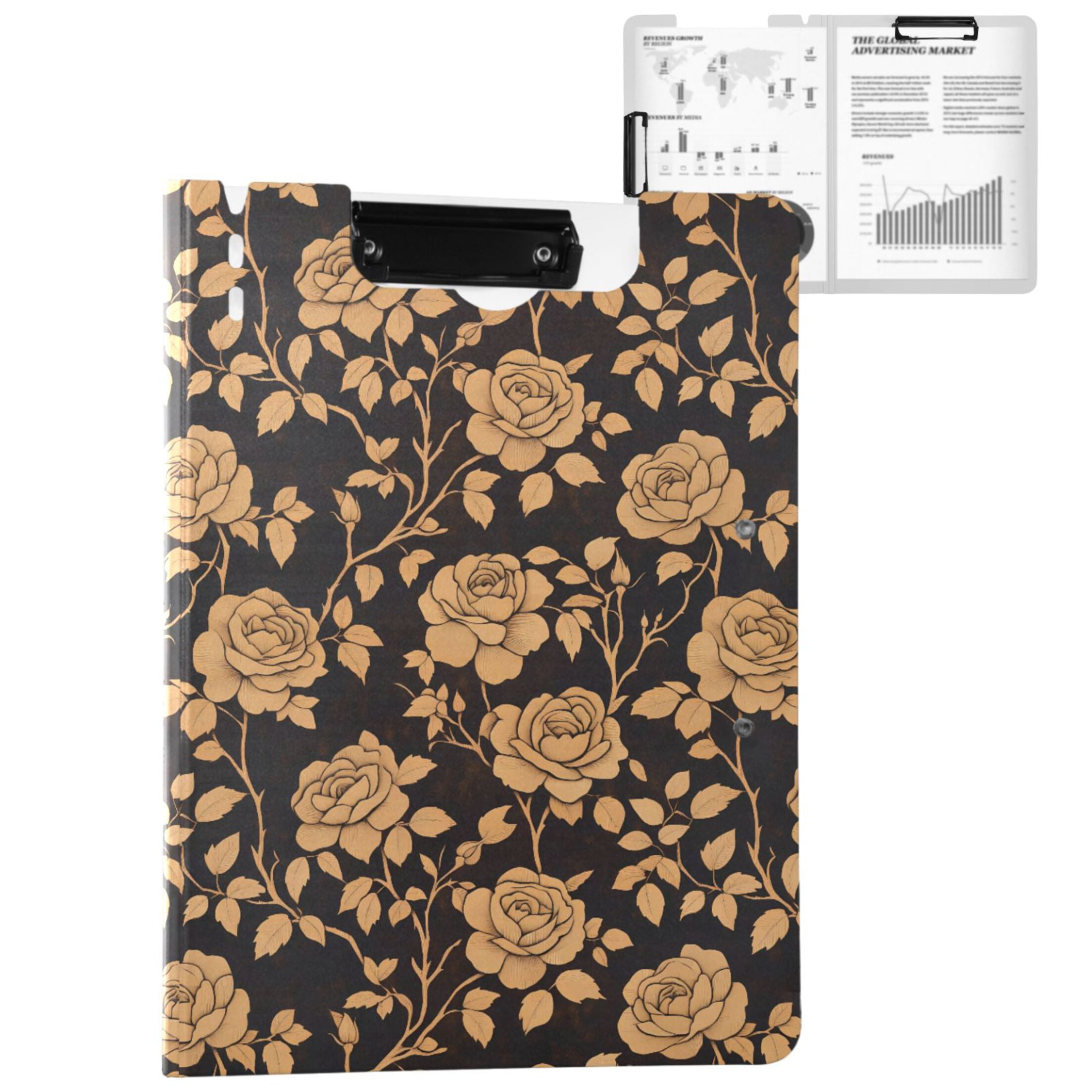 ALAZA Roses Flowers-i5 A4 Foldable Clipboard 360 Degree Folder Binder ...