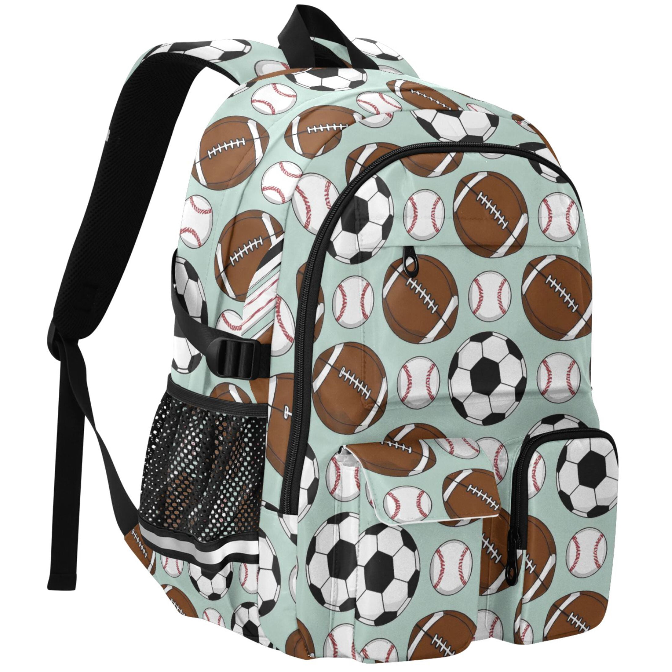 ALAZA Rugby Football Baseball Print Student Backpack School Bookbag ...