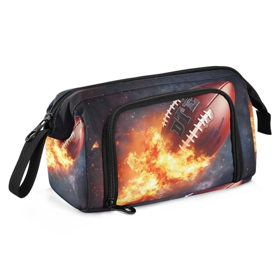 ALAZA Rugby Football Fire Pencil Pouch Big Capacity Pencil Case Zipper ...