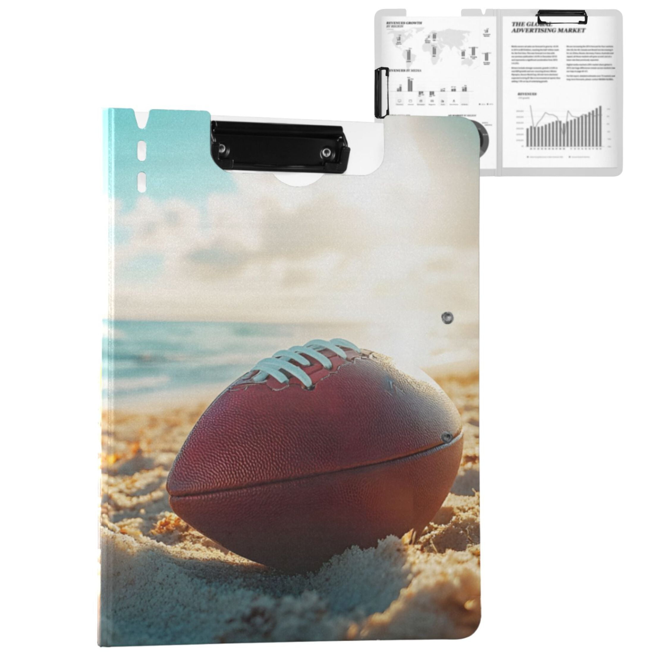 ALAZA Rugby Football Sunshine A4 Foldable Clipboard 360 Degree Folder ...