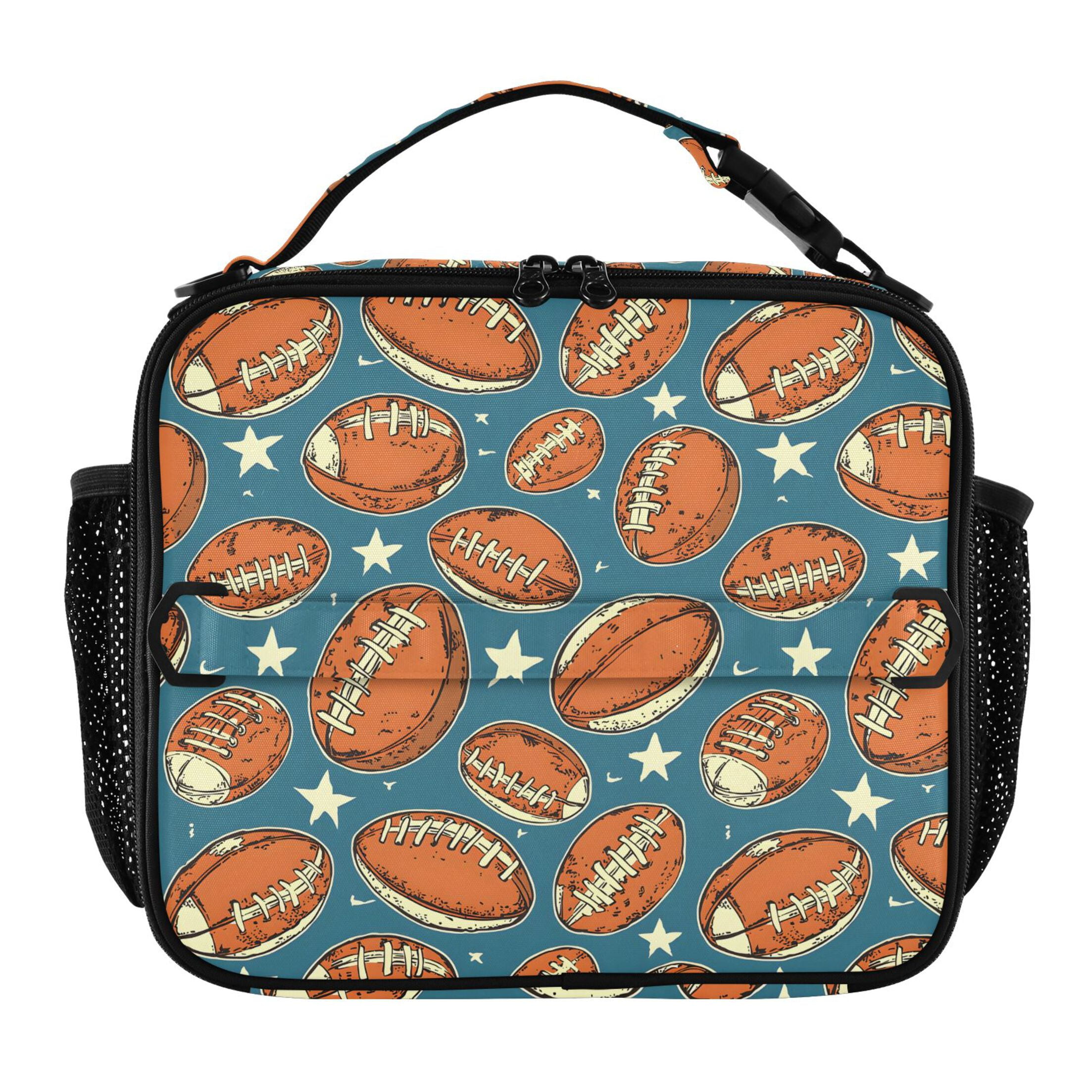 ALAZA Rugby Stars Football Lunch Box Insulated Lunch Bag Cooler Tote ...