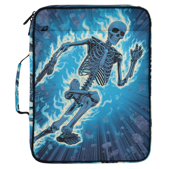 ALAZA Running Skeleton Pattern Expanding Accordion File Folder 3 Ring ...