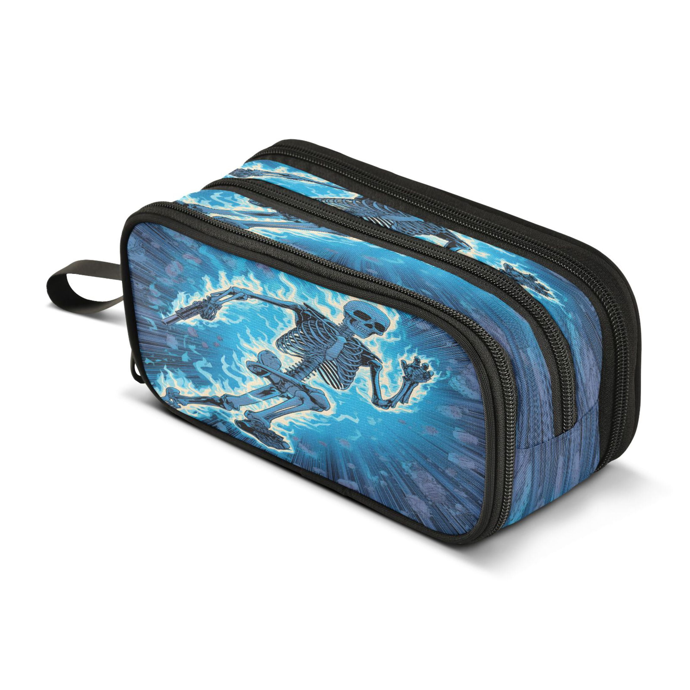ALAZA Running Skeleton Pencil Case Bag 3 Compartment Pen Pouch Large ...