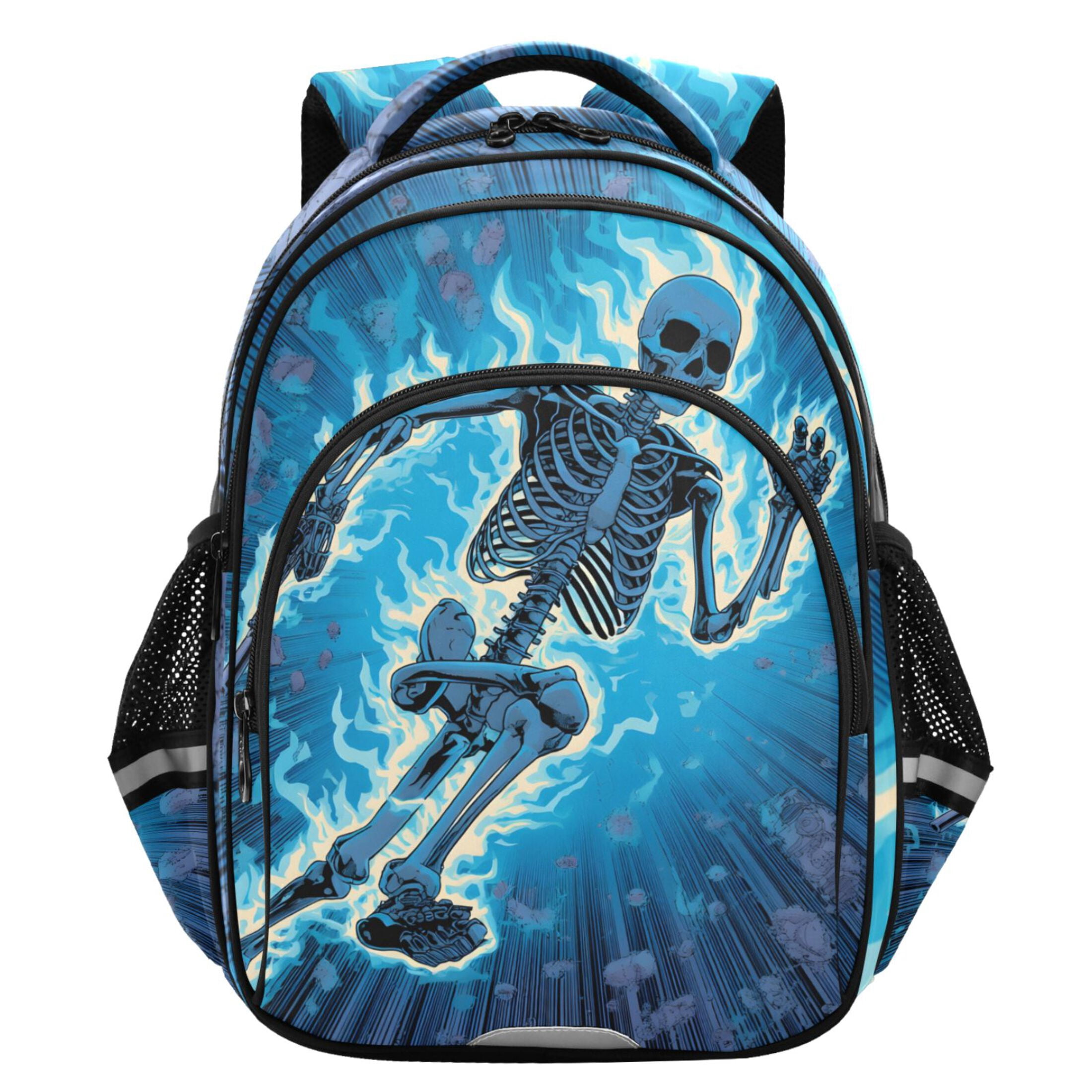 ALAZA Running Skeleton School Backpack Elementary Bag Student Bookbag ...