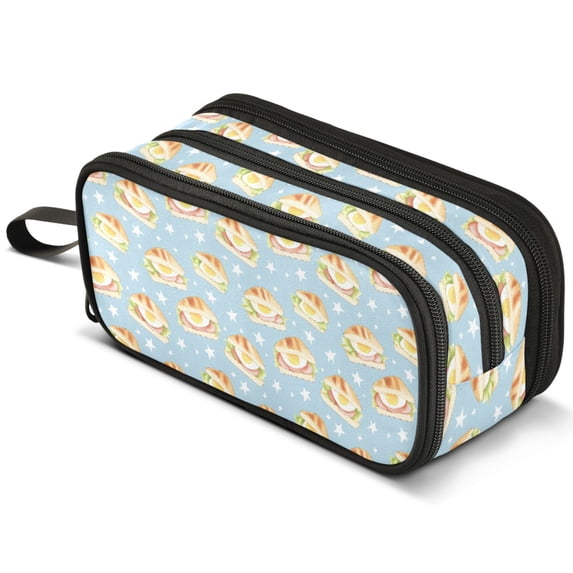 ALAZA Sandwich Stars Pencil Case Bag Large 3 Compartment Pen Pouch ...