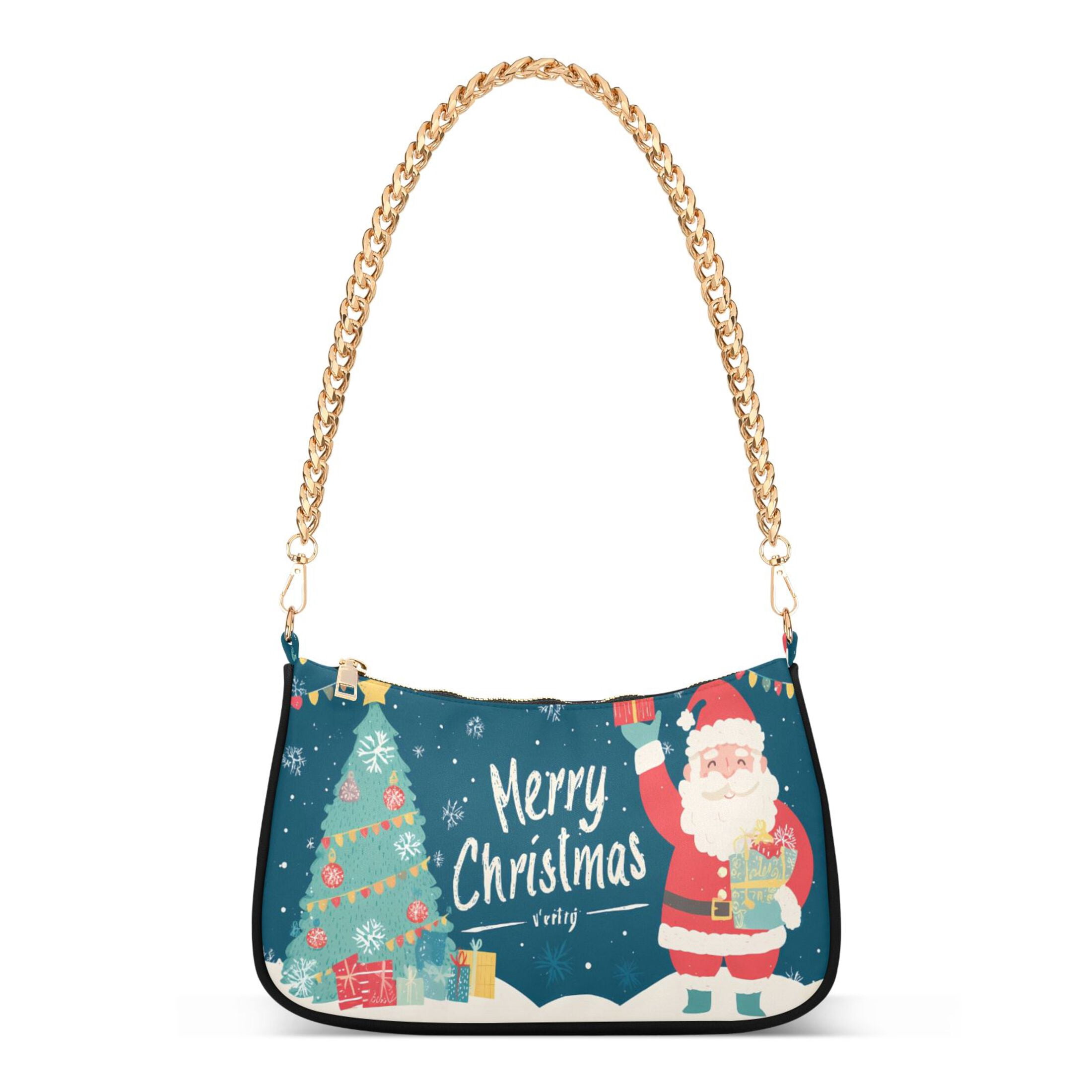 ALAZA Santa Claus Gifts Christmas Women's Chain Shoulder Bag Hobo ...