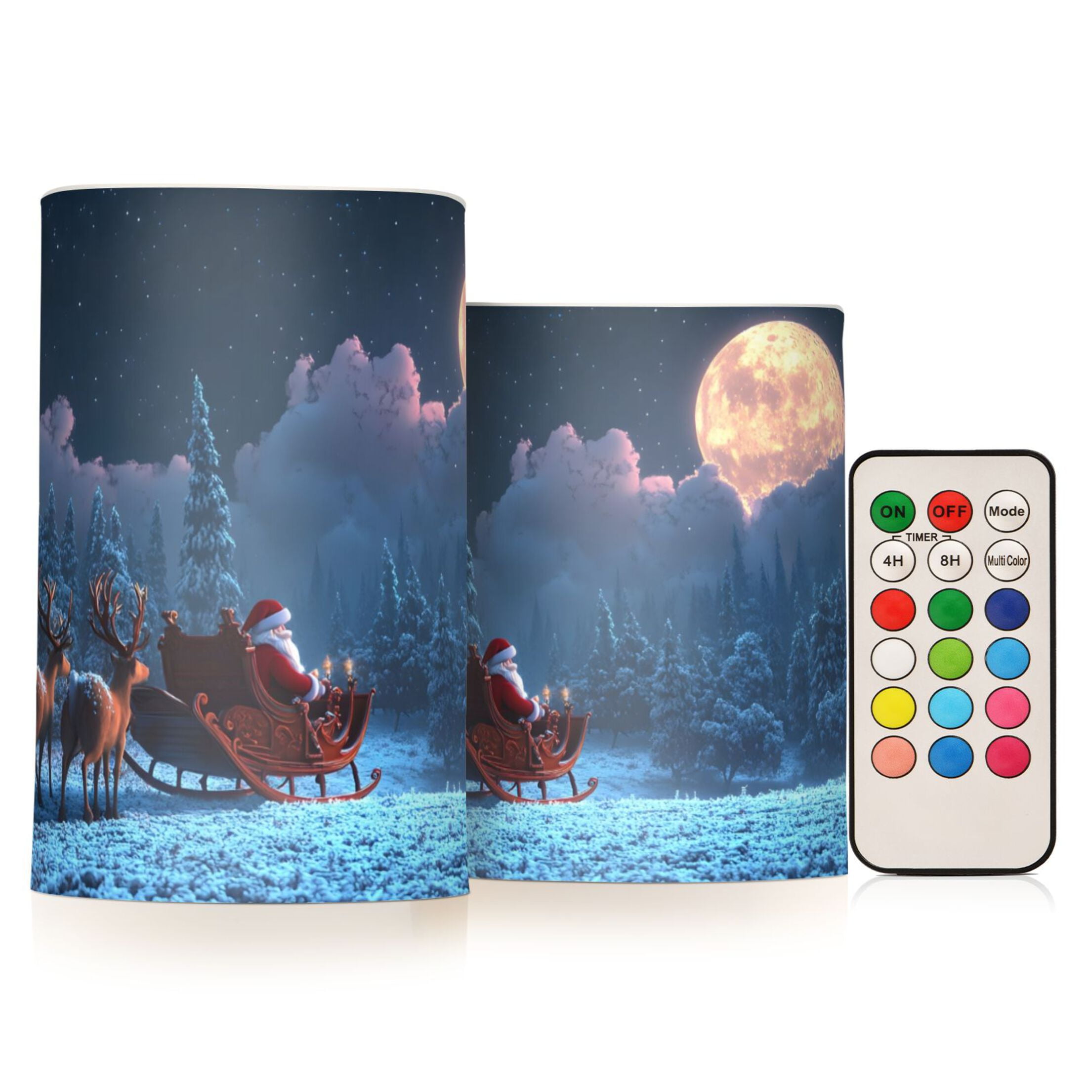 ALAZA Santa Claus in Winter Night 2 PCs LED Flickering Flameless ...