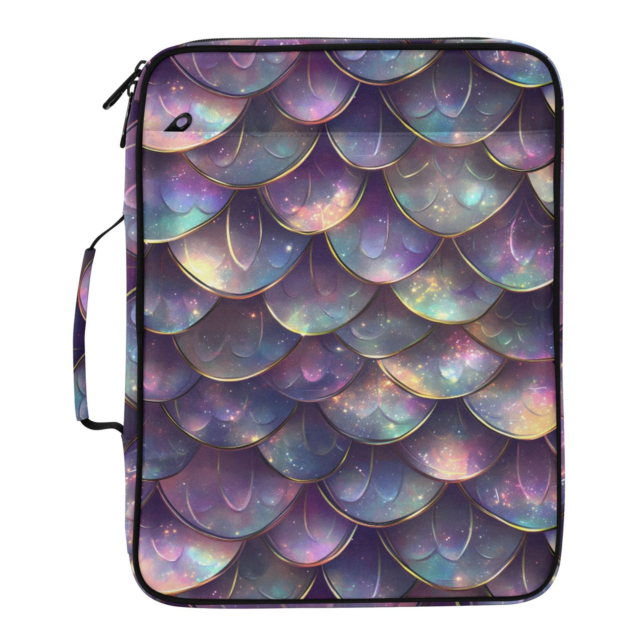 ALAZA Scales Purple Pattern Expanding Accordion File Folder 3 Ring ...