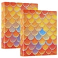 ALAZA Scales Yellow Hardcover 3 Ring Binder 1.5" D-Rings with Interior ...