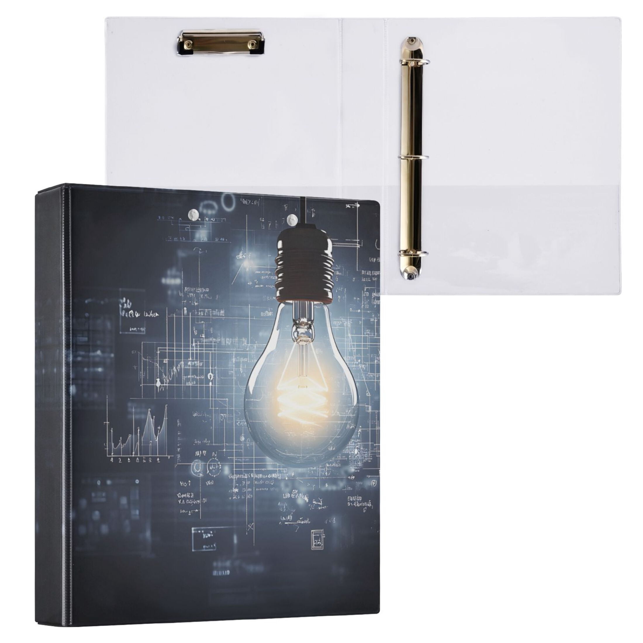 ALAZA Science Light Bulb Hardcover 3 Ring Binder 1.5" D-Rings with ...