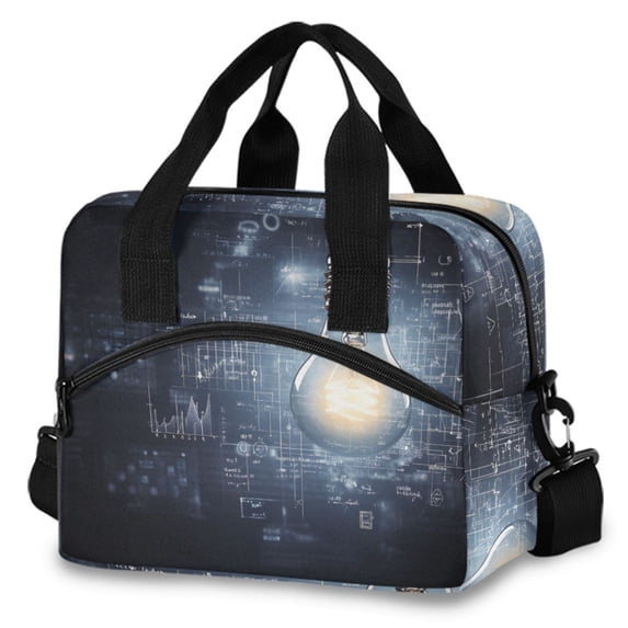 ALAZA Science Light Bulb Insulated Lunch Box Large Reusable Cooler Bag ...