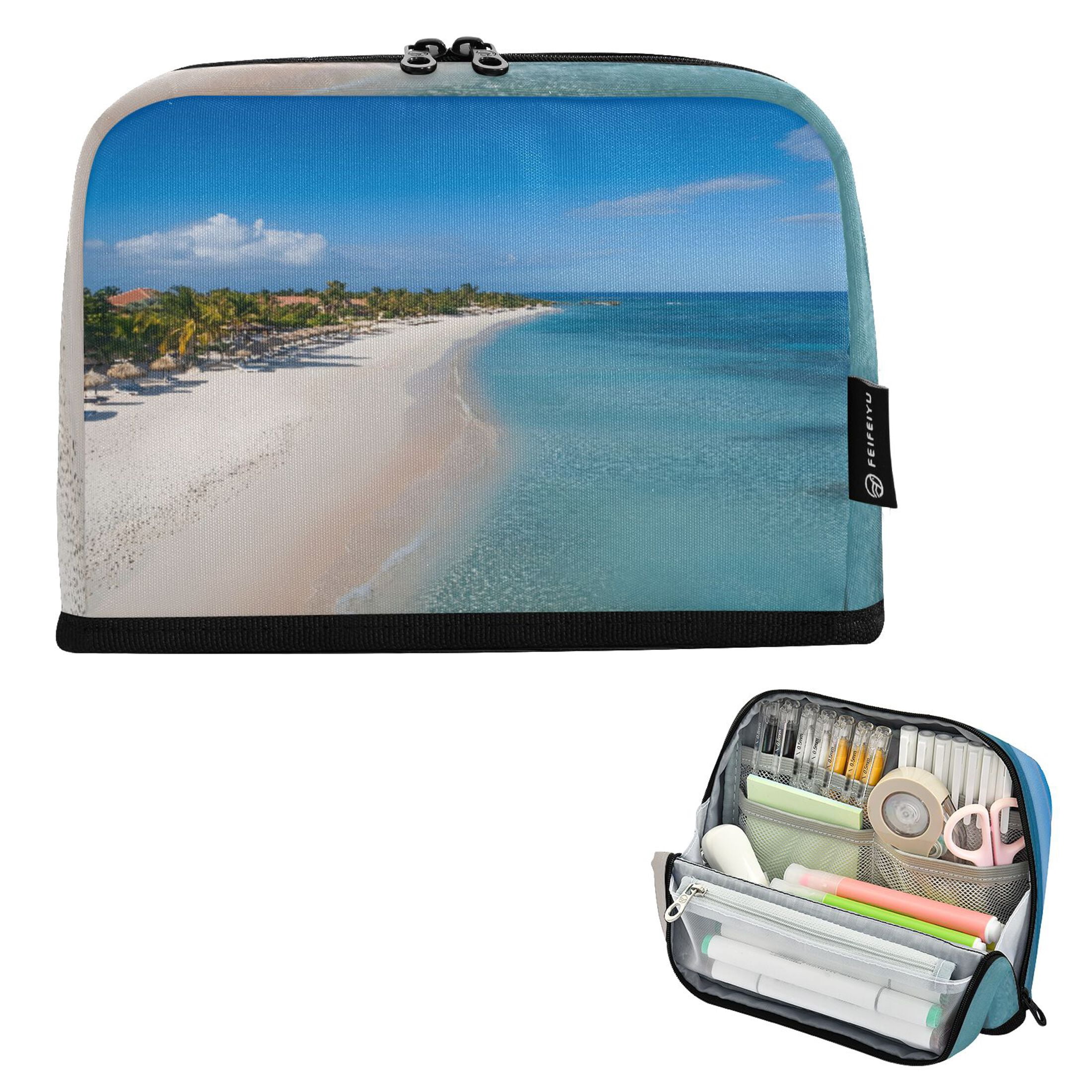 ALAZA Sea Summer Sky Pencil Case Pen Pouch Bag Large Capacity Organizer ...