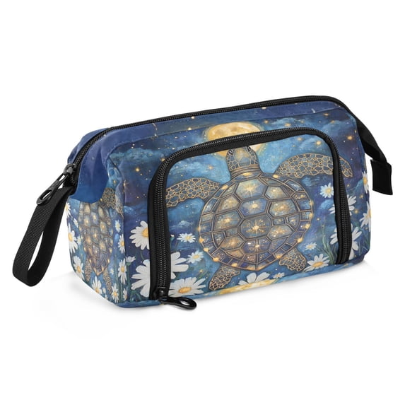 ALAZA Sea Turtle Daisy Flower Pencil Pouch Big Capacity Pencil Case ...