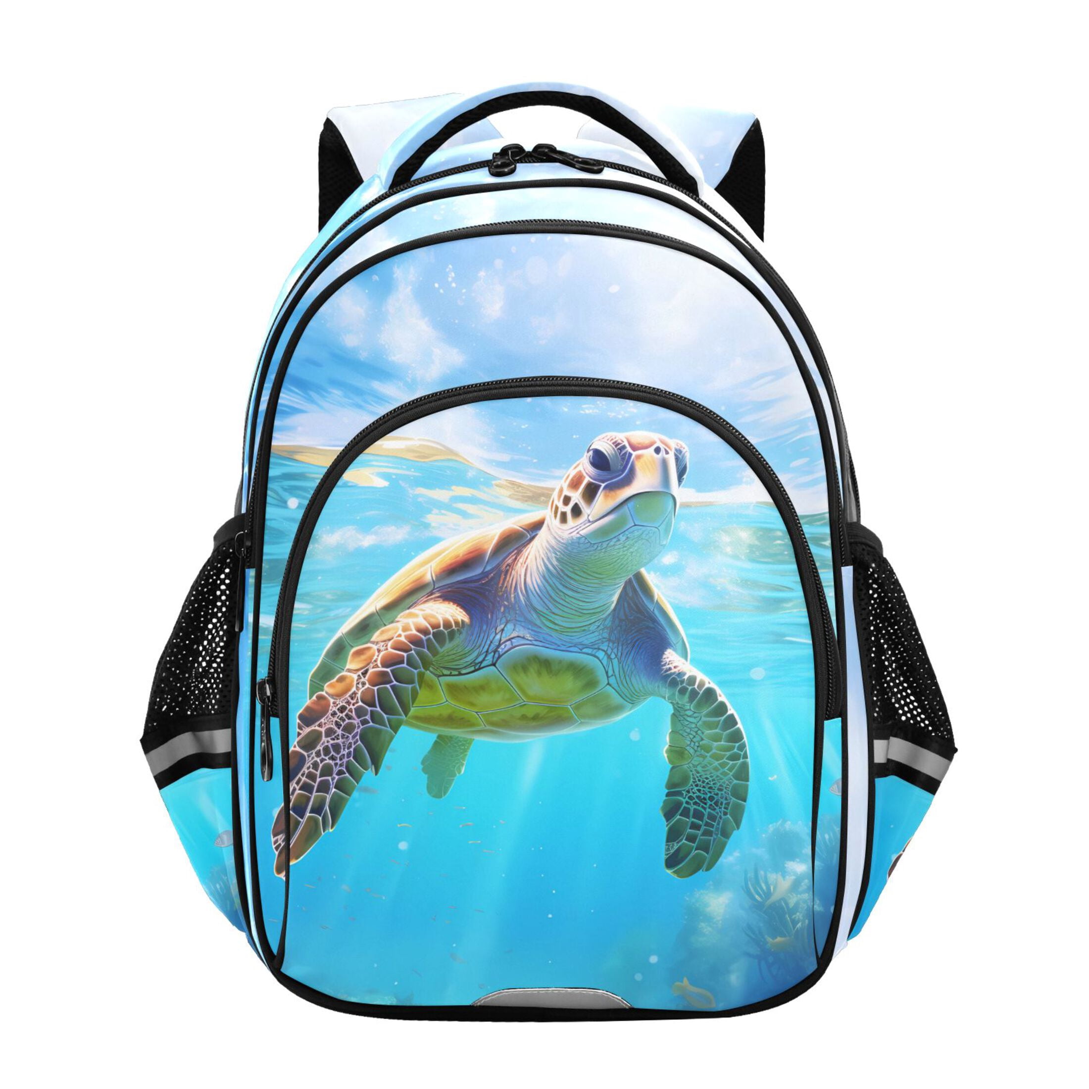 ALAZA Sea Turtle and Sea School Backpack Elementary Bag Bookbag Travel ...