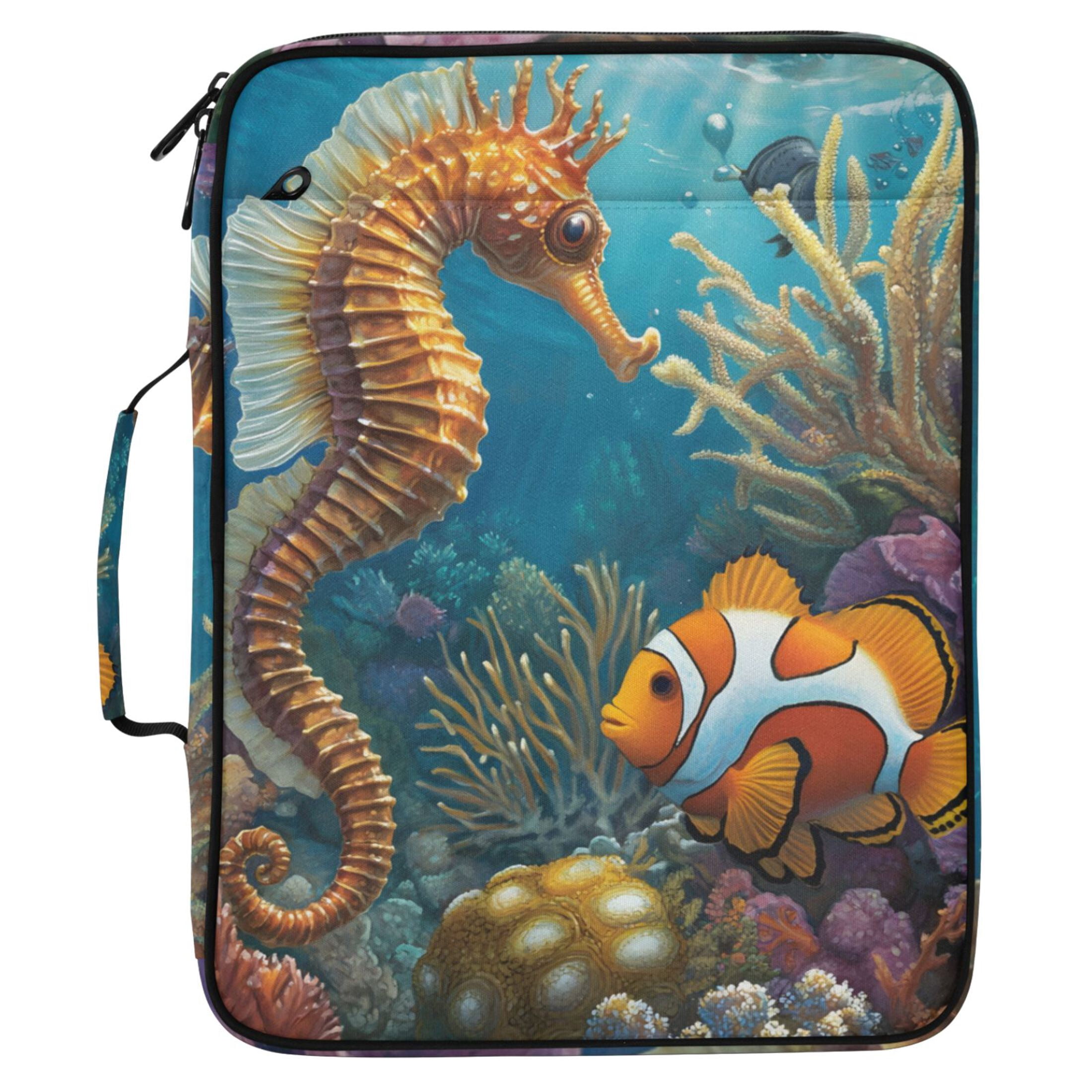 ALAZA Seahorse Clownfish Pattern Expanding Accordion File Folder 3 Ring ...