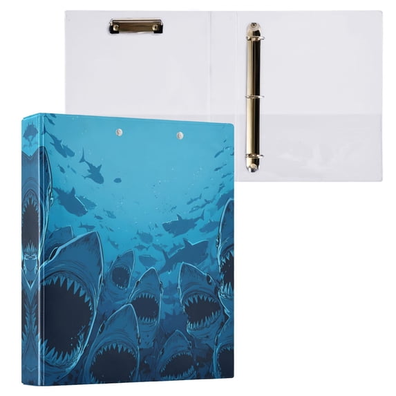 ALAZA Sharks Group Hardcover 3 Ring Binder 1.5" D-Rings with Interior ...