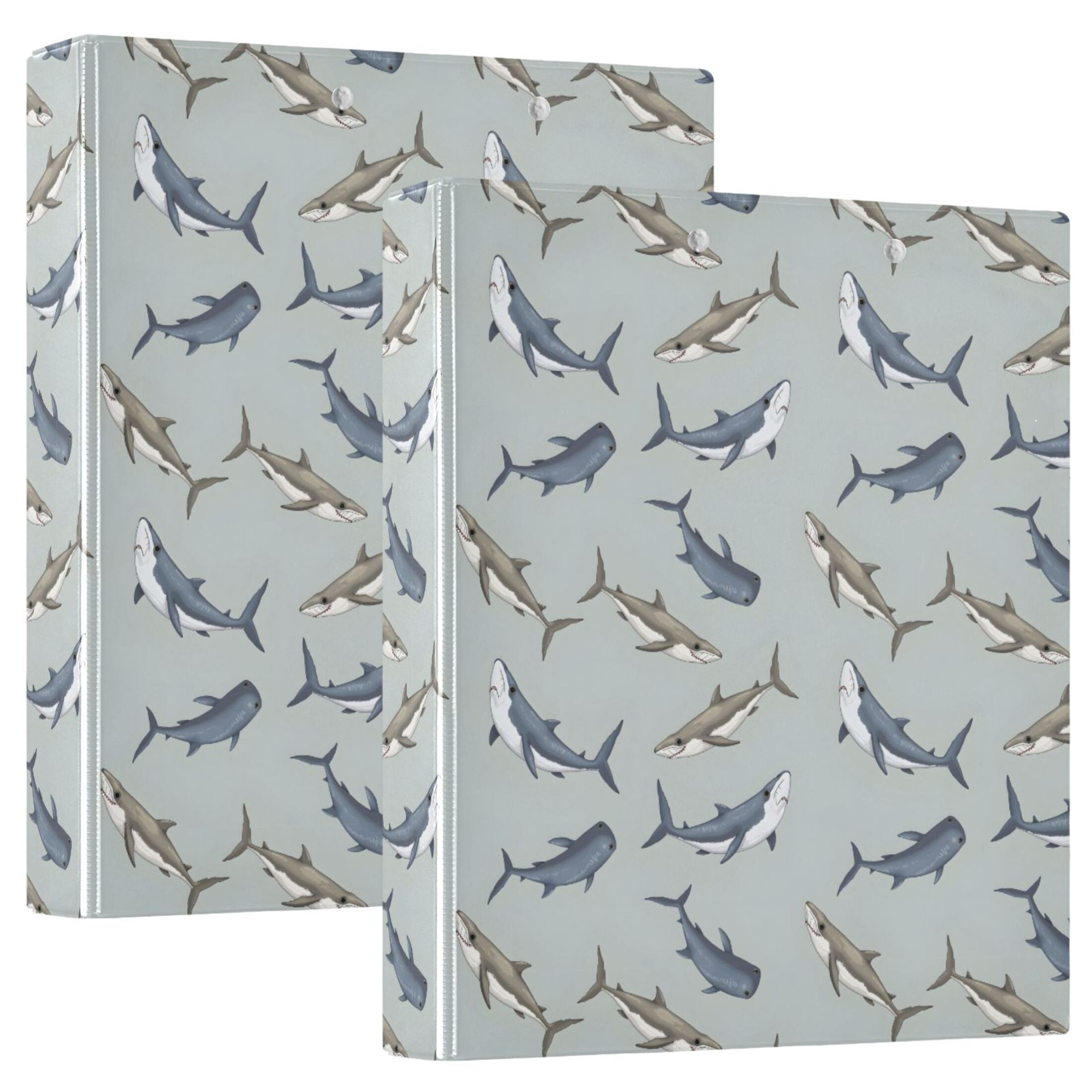 ALAZA Sharks Vintage Hardcover 3 Ring Binder 1.5" D-Rings with Interior ...