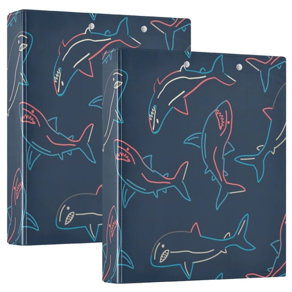 ALAZA Sharks-a1 Hardcover 3 Ring Binder 1.5" D-Rings with Interior ...