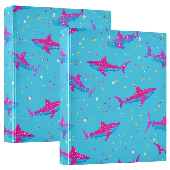 ALAZA Sharks on Blue Hardcover 3 Ring Binder 1.5" D-Rings with Interior ...