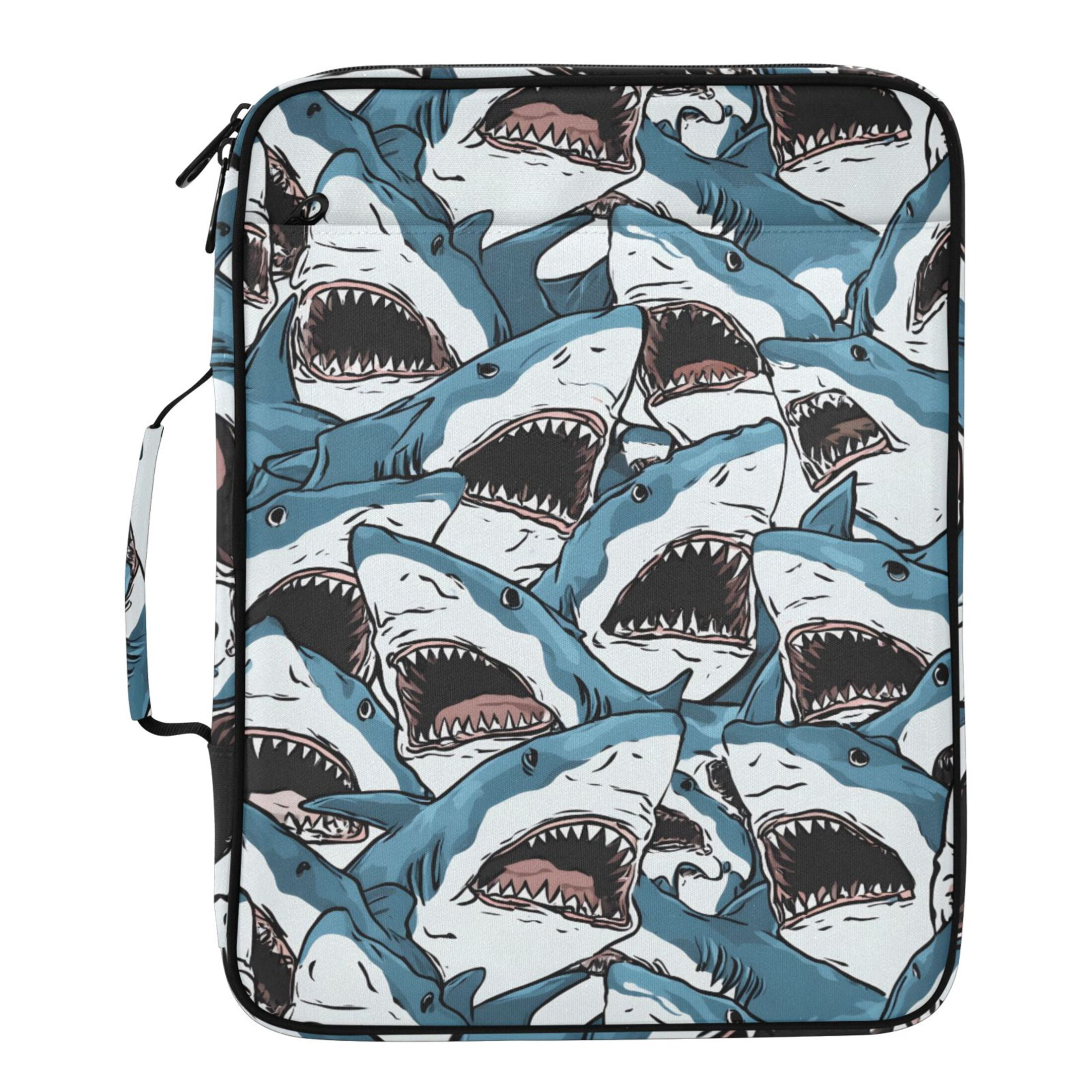 ALAZA Sharks-s1 Pattern Expanding Accordion File Folder 3 Ring Zipper ...