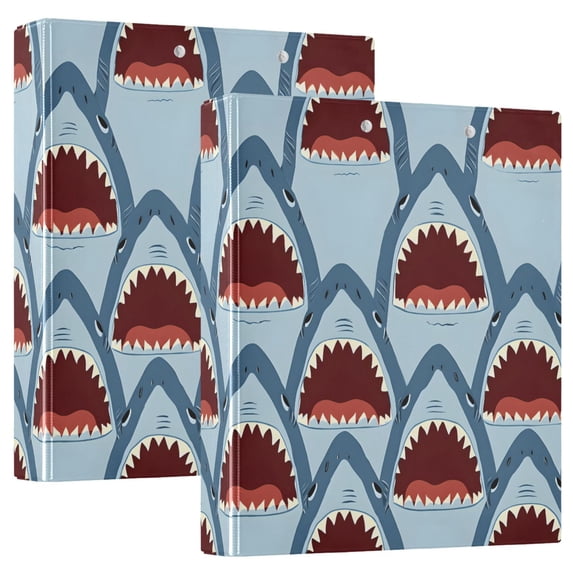 ALAZA Sharks-s2 Hardcover 3 Ring Binder 1.5" D-Rings with Interior ...