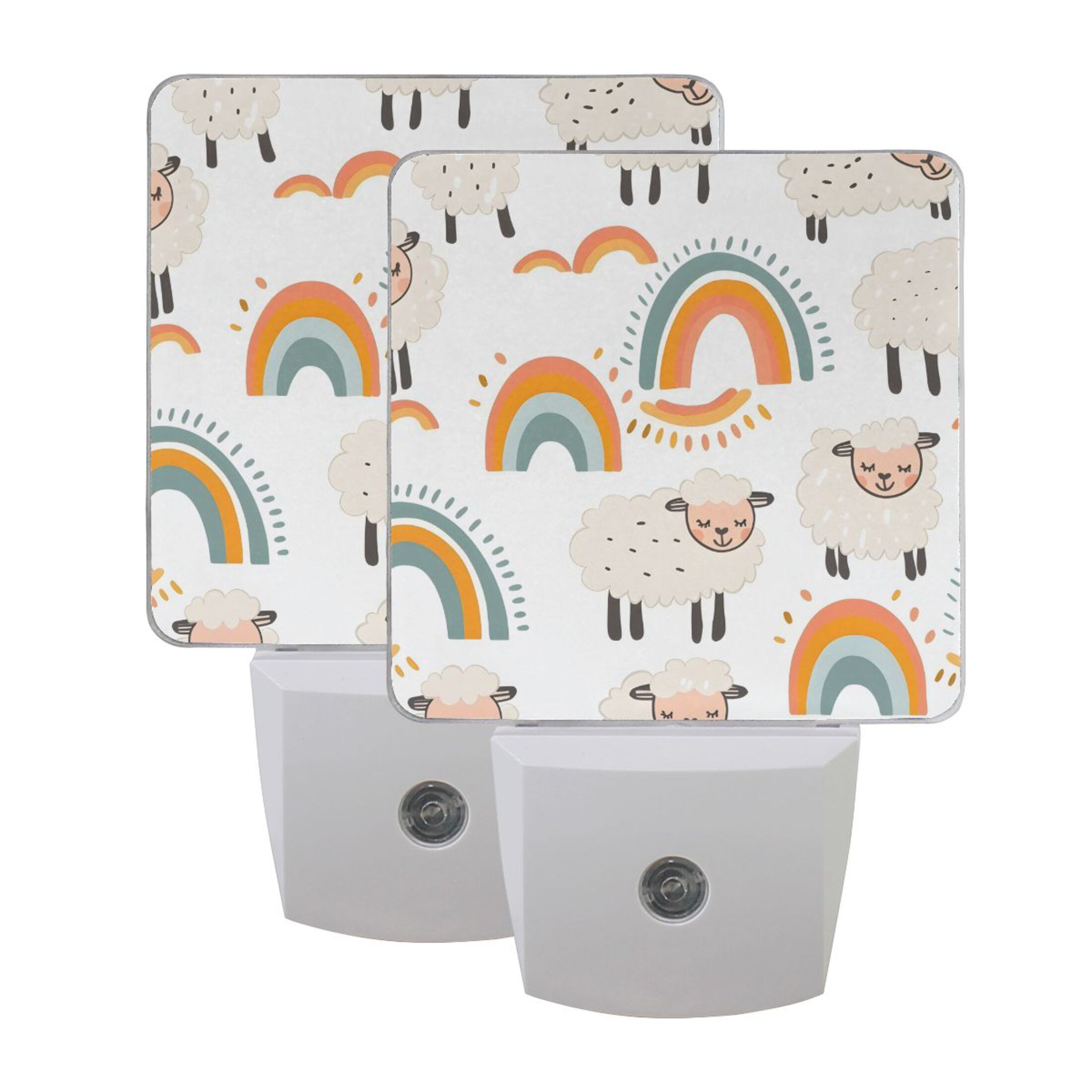 ALAZA Sheeps and Cute Rainbow Night Lights 2 Pack Plug-in Wall LED ...