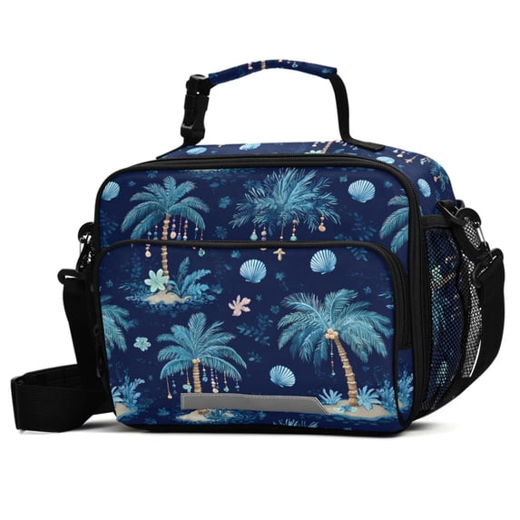 ALAZA Shells Palm Trees Lunch Box Insulated Cooler Bag Reusable Tote ...