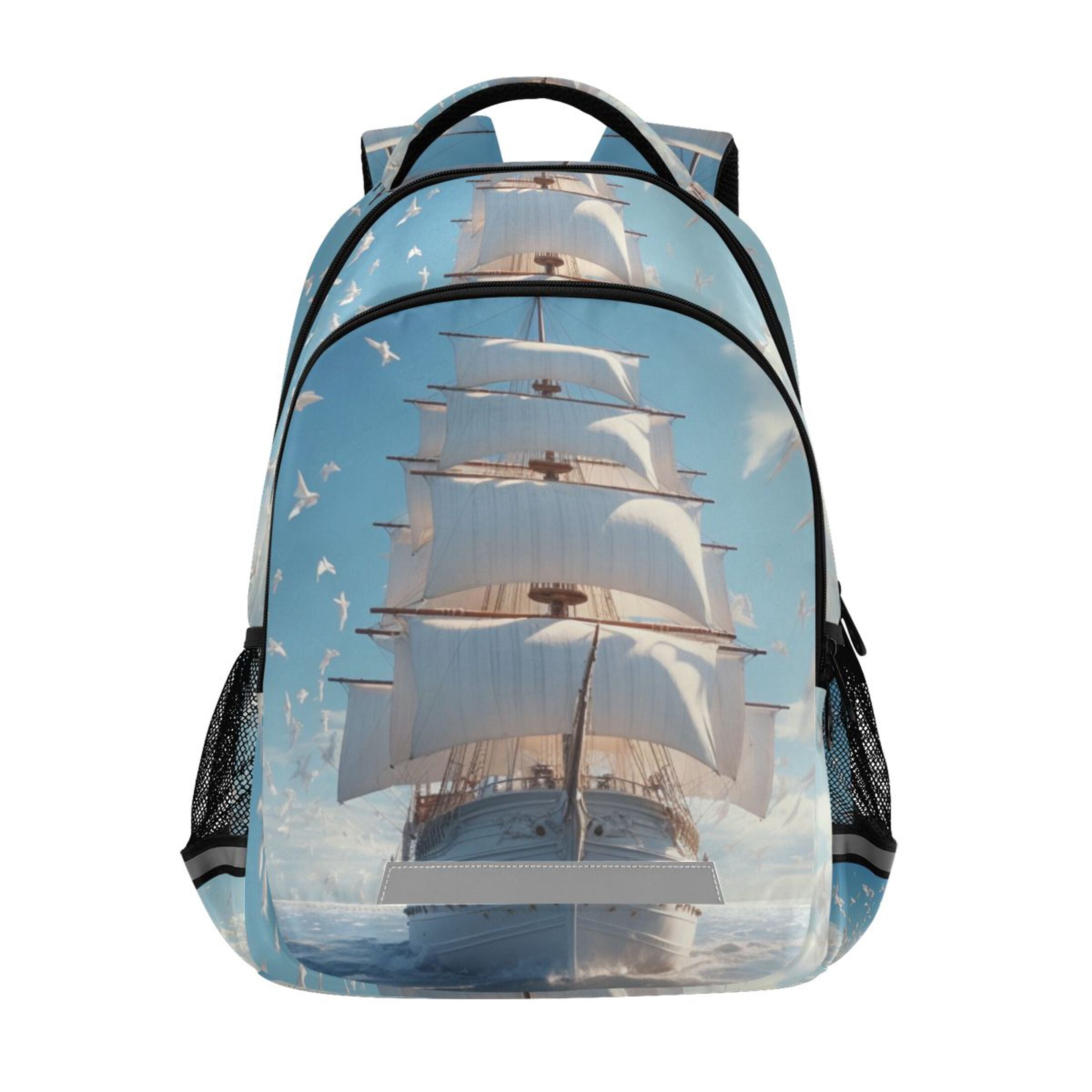 ALAZA Ship and Seagull on Sea Backpack Elementary School Bag Bookbag ...