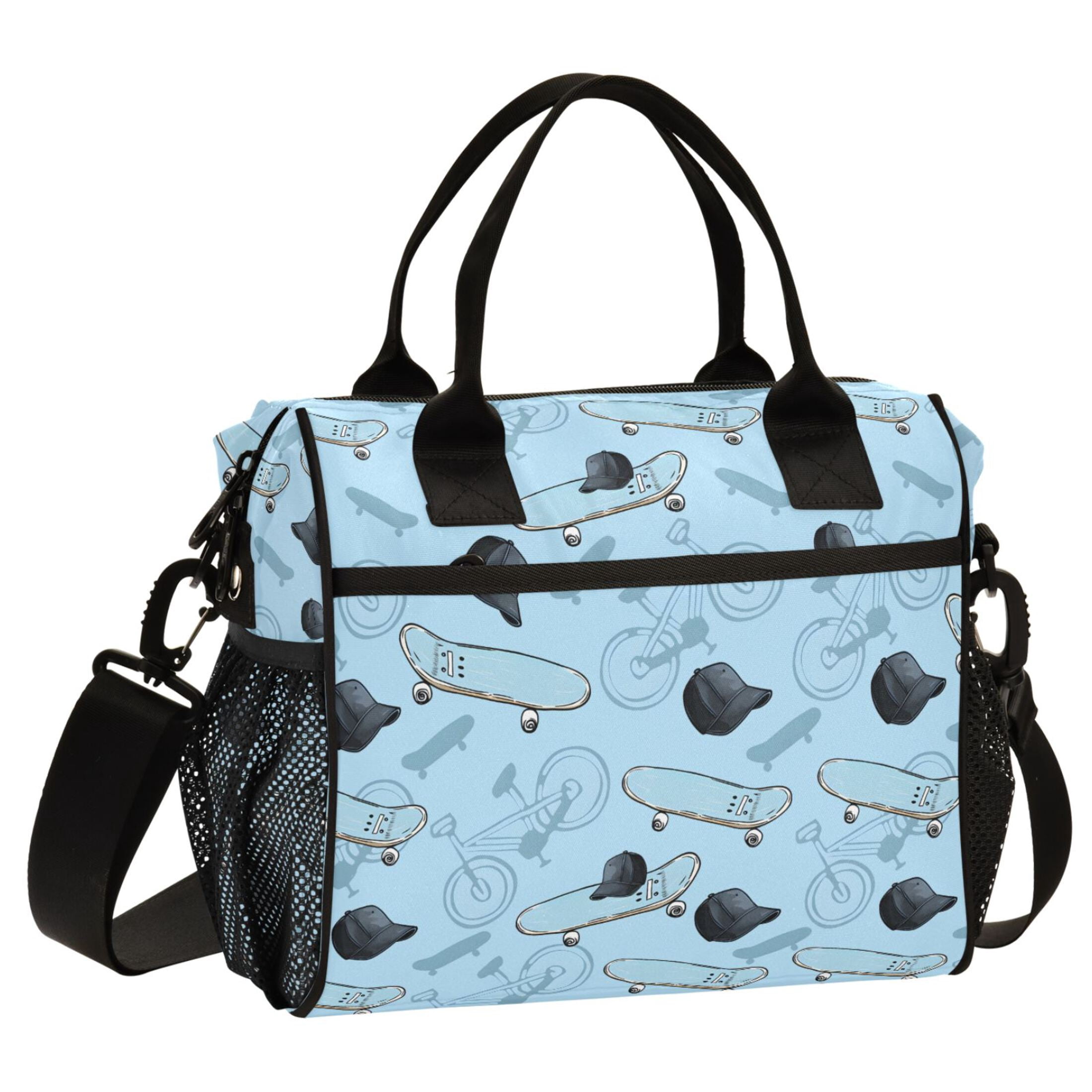 ALAZA Skateboard Hats Blue Print Cooler Lunch Bag Insulated Reusable ...