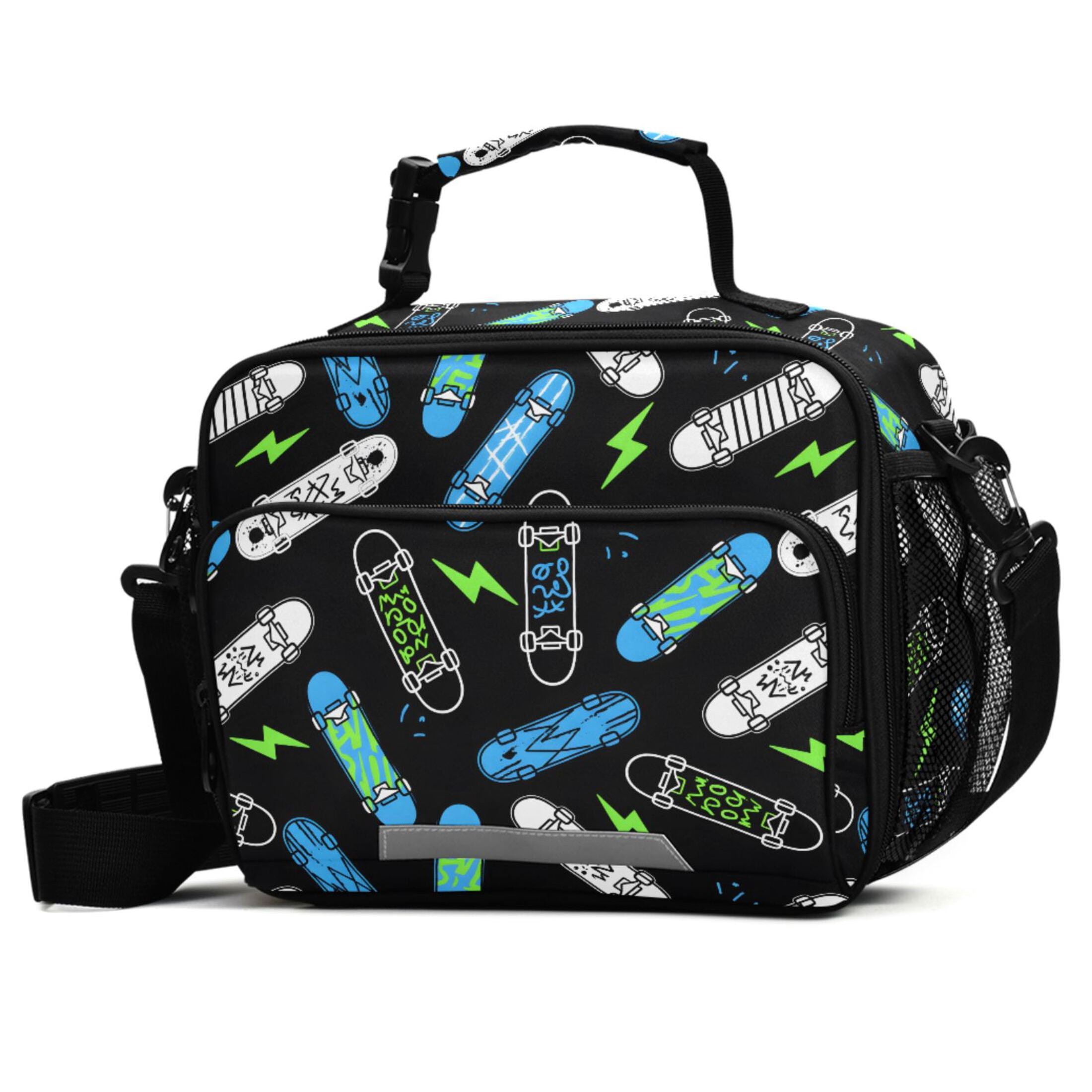 ALAZA Skateboard Lightning Lunch Box Insulated Cooler Bag Reusable Tote ...