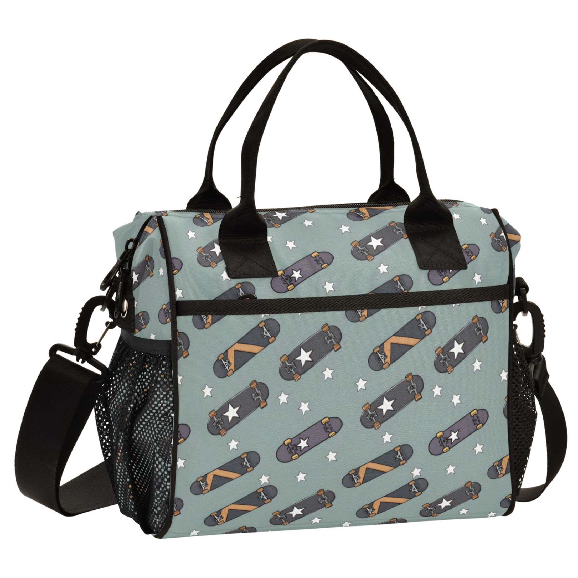 ALAZA Skateboard Stars Print Cooler Lunch Bag Insulated Reusable Lunch ...