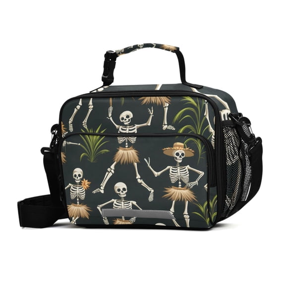 ALAZA Skeleton Dancing Lunch Box Insulated Cooler Bag Reusable Tote ...