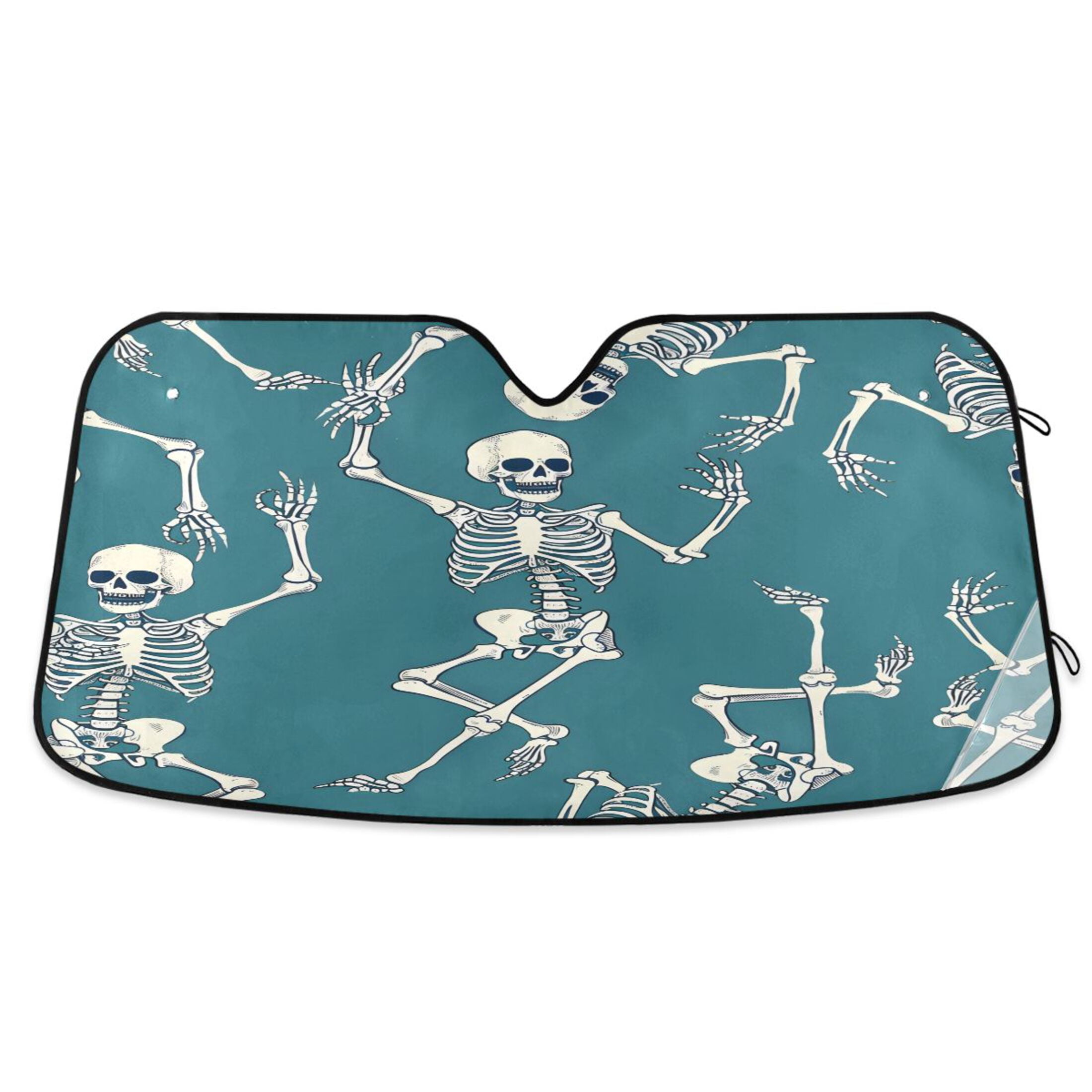 ALAZA Skeleton Dancing Windshield Sun Shade Car Foldable Sun Visor ...