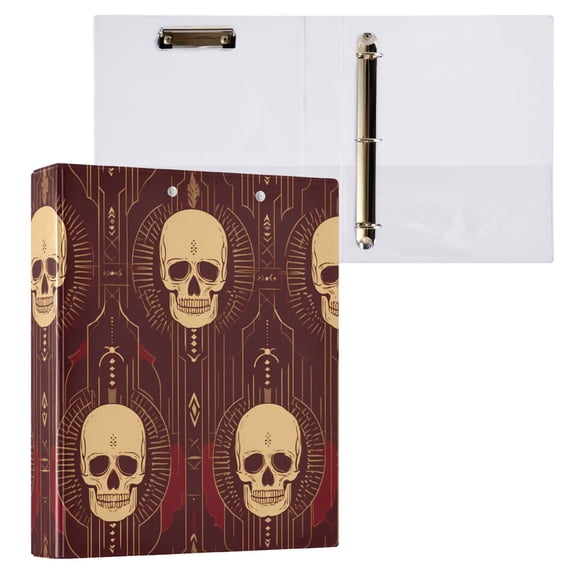 ALAZA Skeleton Mandala Hardcover 3 Ring Binder 1.5" D-Rings with ...