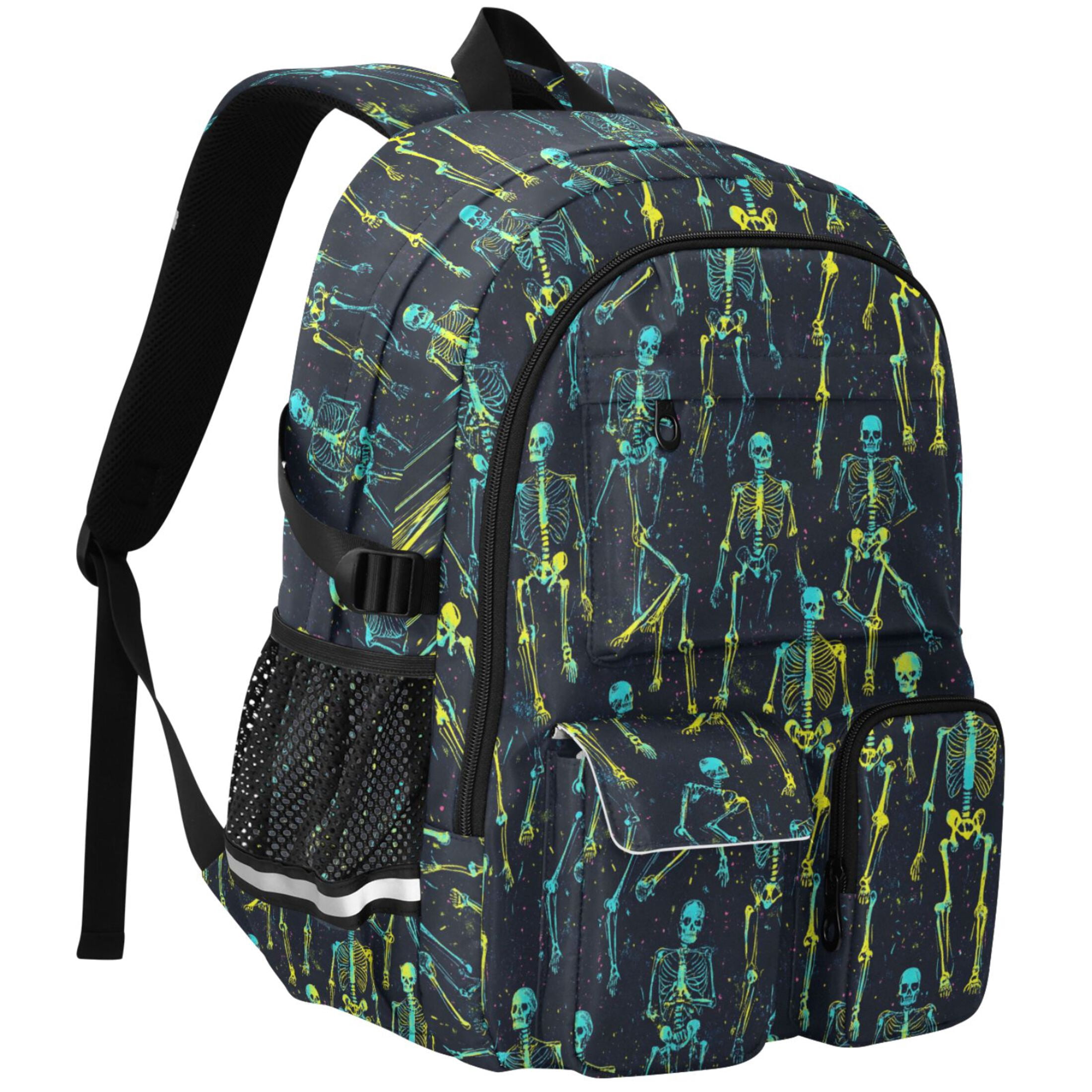 ALAZA Skeletons Print Student Backpack School Bookbag Large Laptop ...