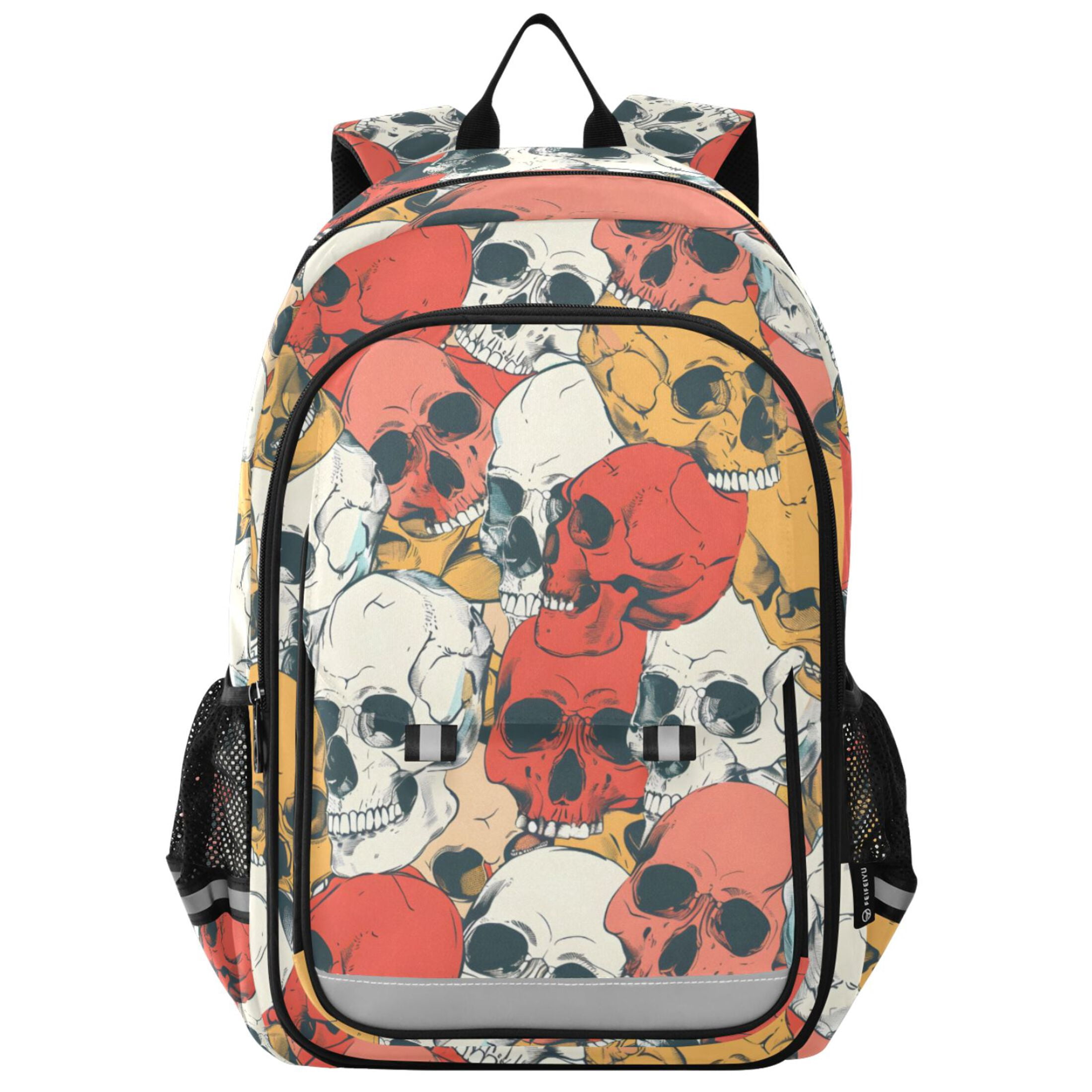 ALAZA Skull Head Hand Drawn Laptop Backpack Purse Travel Bag Casual ...