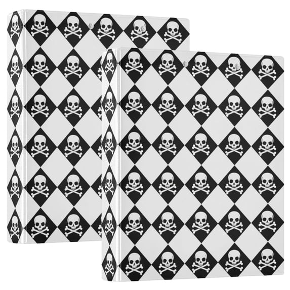 ALAZA Skull Stylish Hardcover 3 Ring Binder 1.5" D-Rings with Interior ...