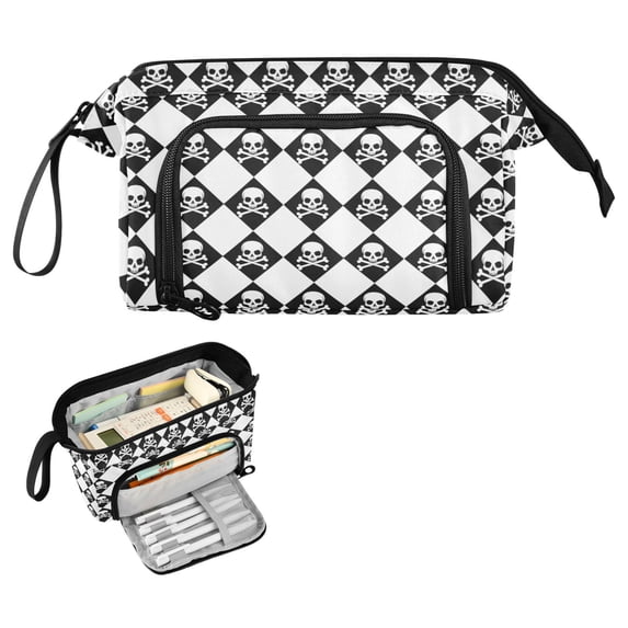 ALAZA Skull Stylish Pencil Pouch Big Capacity Pencil Case Zipper ...