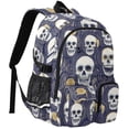 ALAZA Skull Swirl Line Print Student Backpack School Bookbag Large ...