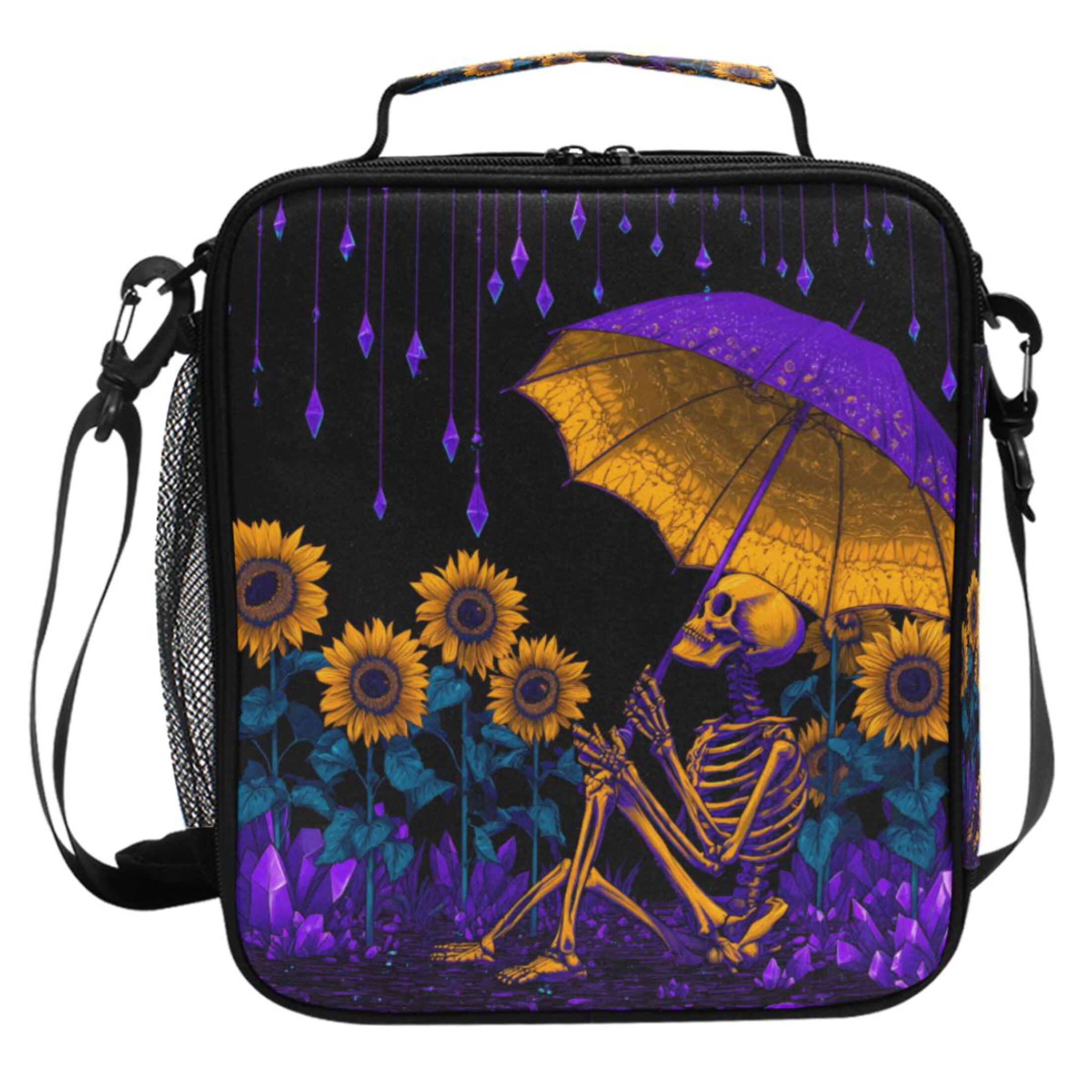 ALAZA Skull in Sunflowers Lunch Box Insulated Cooler Lunch Bag with ...