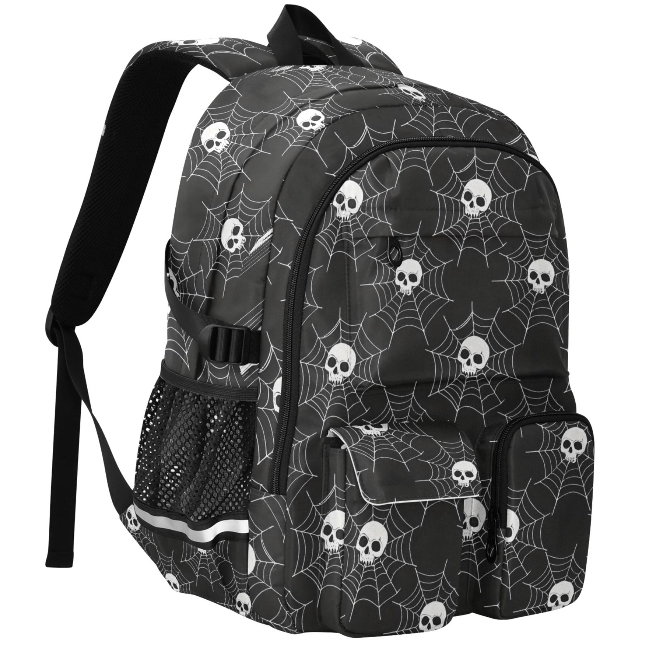 ALAZA Skull in Web Print Student Backpack School Bookbag Large Laptop ...