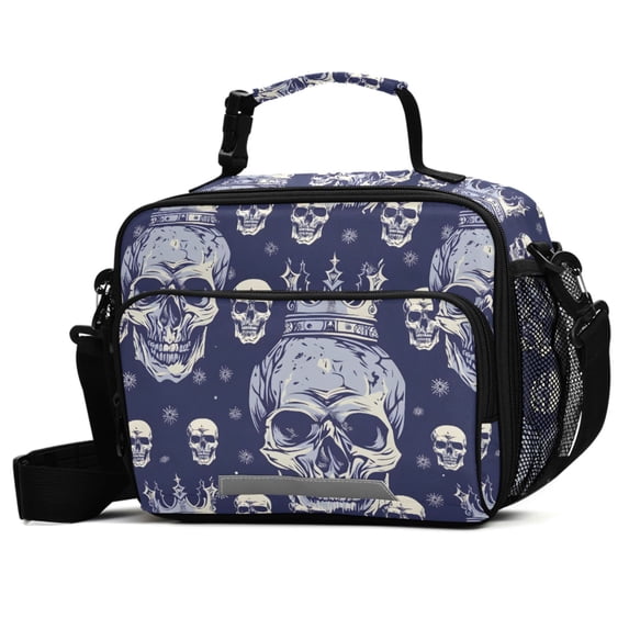 ALAZA Skull with Crown Lunch Box Insulated Cooler Bag Reusable Tote ...